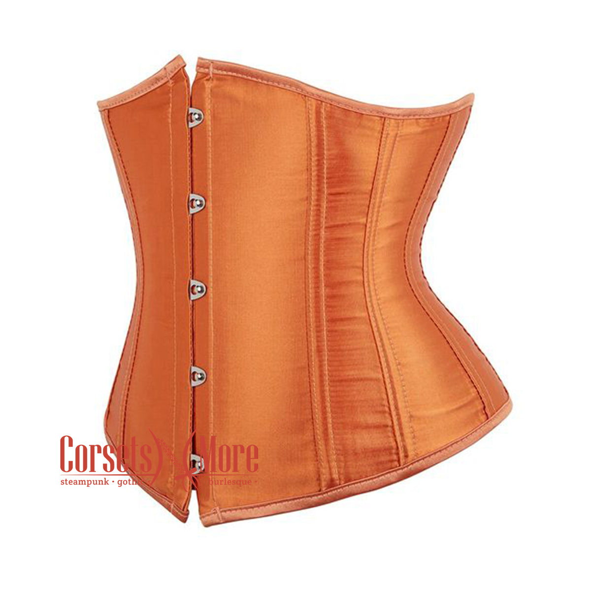 Orange Satin Gothic Burlesque Underbust Bustier Corset – CorsetsNmore