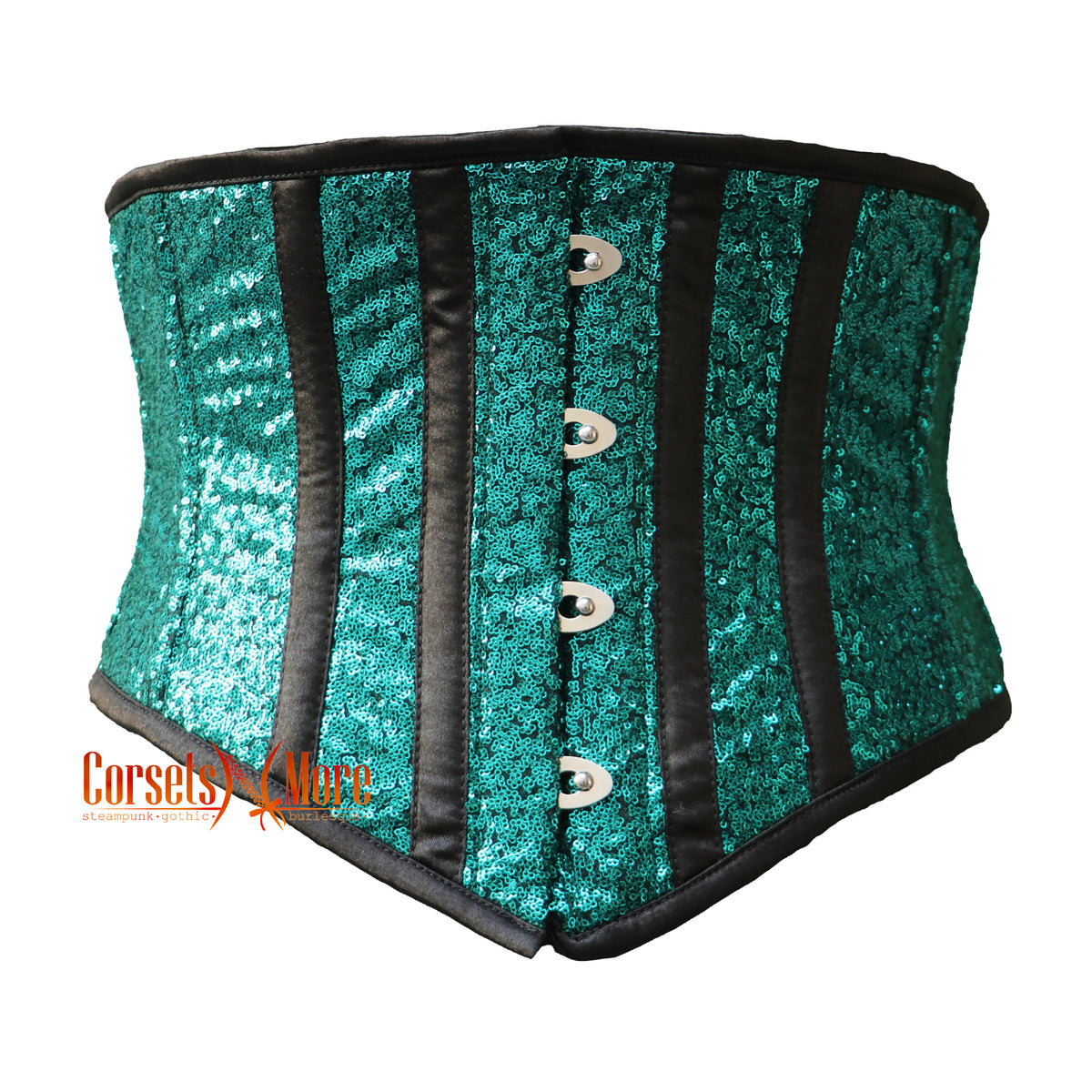 Green Sequins Burlesque Corset Underbust Belt Christmas Top – CorsetsNmore
