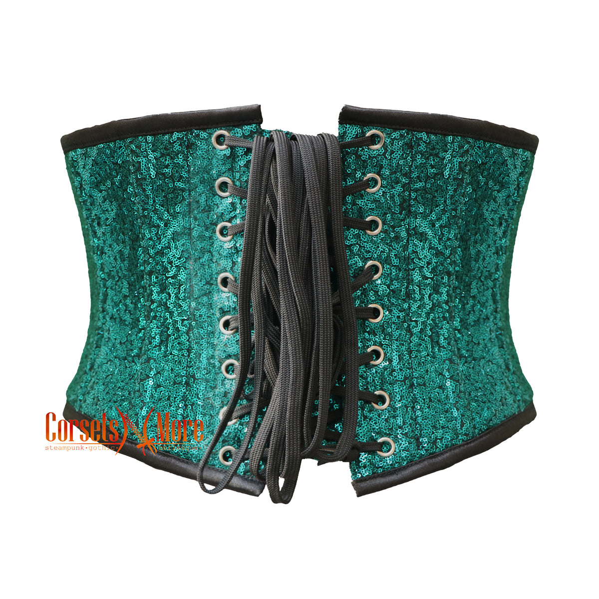 Green Sequins Burlesque Corset Underbust Belt Christmas Top – CorsetsNmore