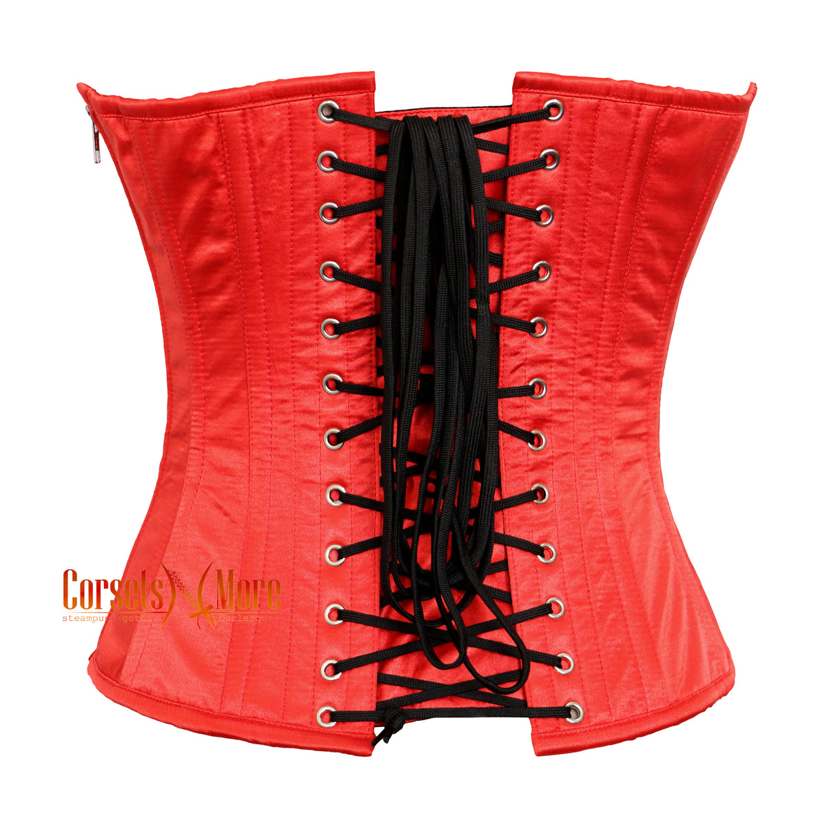 Red Satin Sequins Work Burlesque Costume Gothic Christmas Corset Top ...
