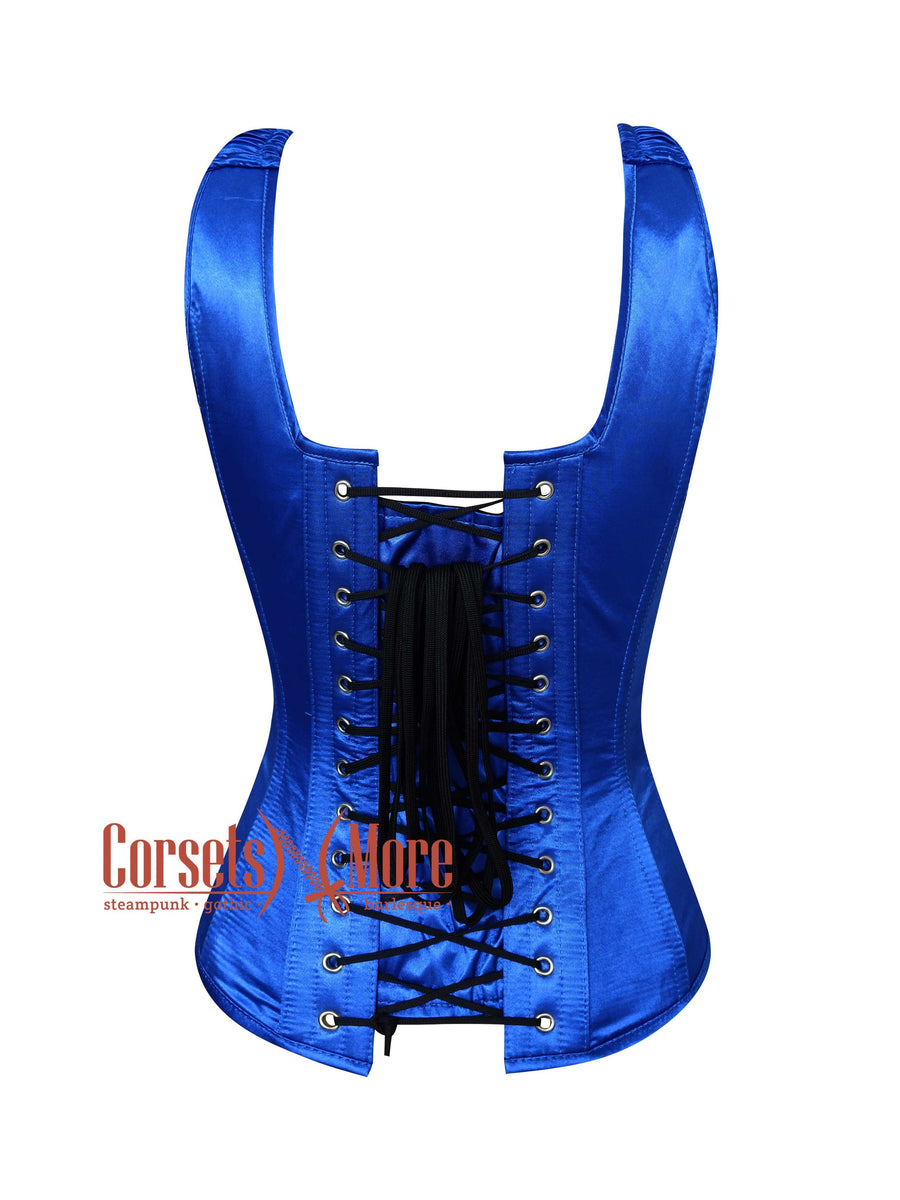 American Flag Overbust Corset With Shoulder Straps – Red Blue USA Flag ...