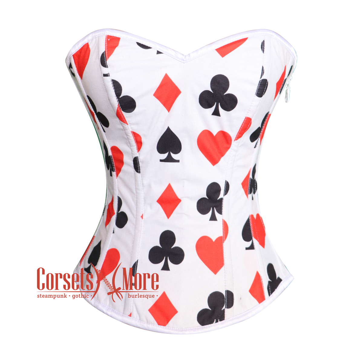 Diamond Heart Clubs Spades Print Cotton Valentine Overbust Costume Bus ...