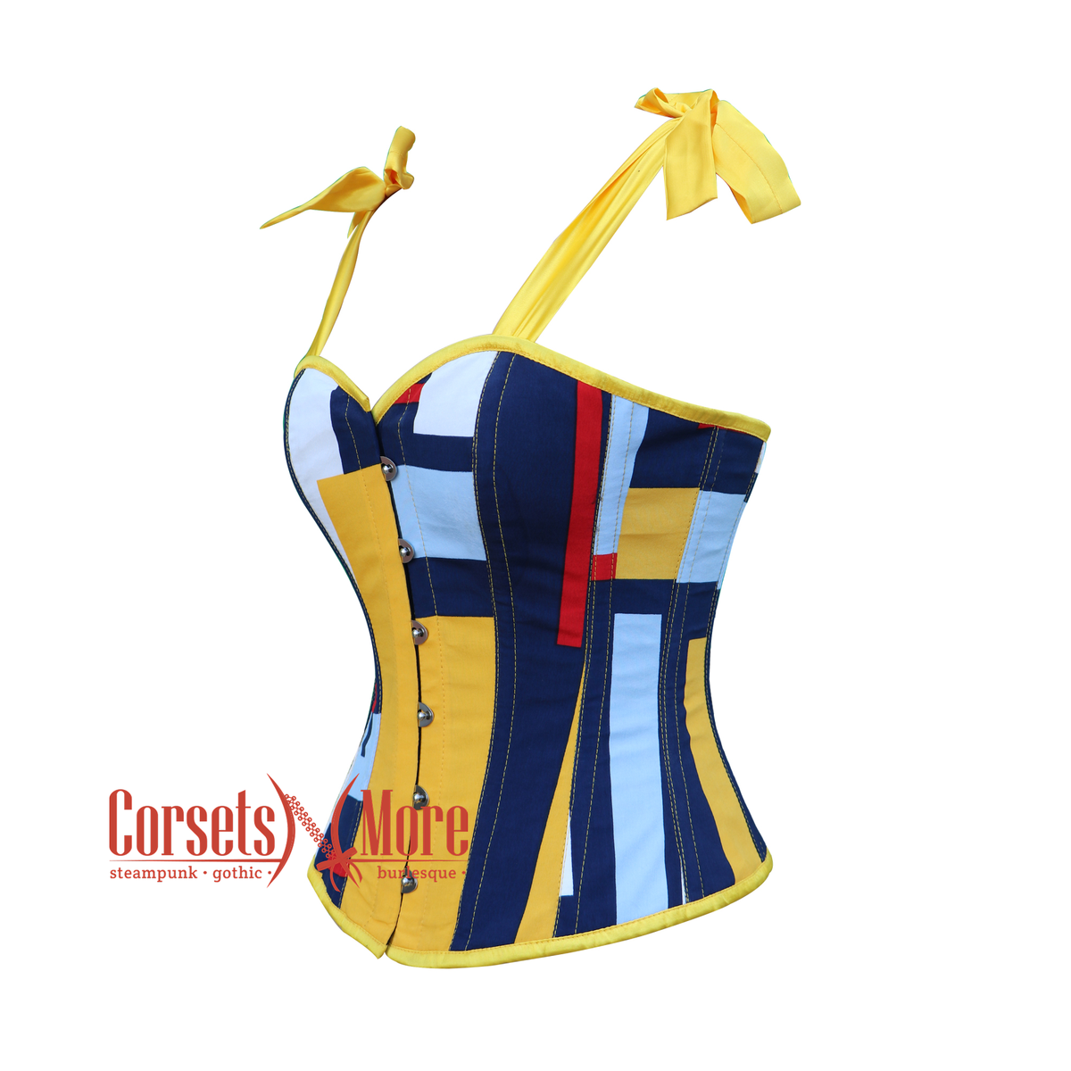 Multi Color Printed Corset With Strap Bustier Overbust Halloween Top ...